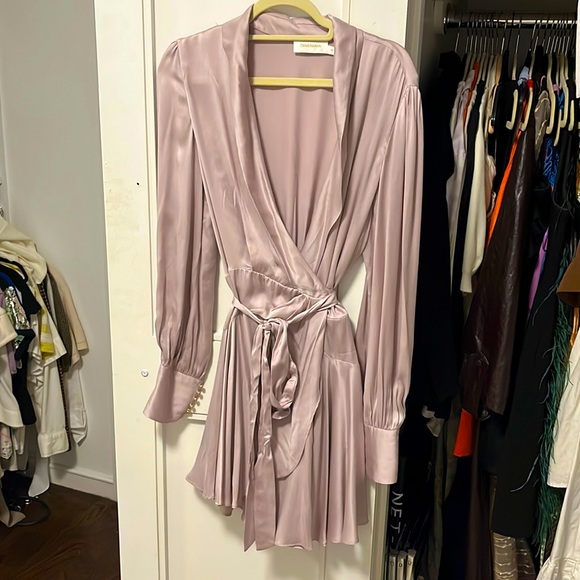 Zimmermann | Dresses | Zimmermann Ruffled Silksatin Mini Wrap Dress In ...